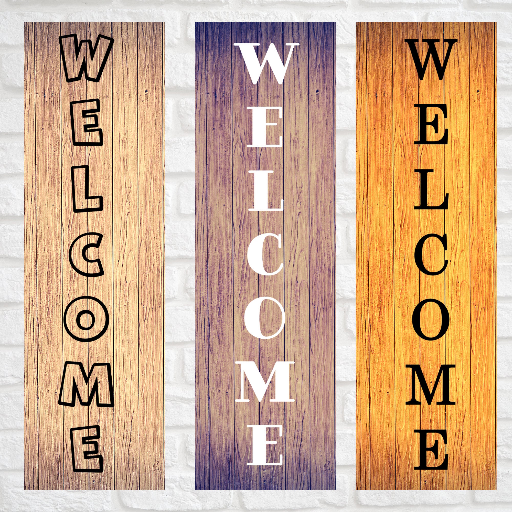 Vertical Welcome Sign SVG Vertical Welcome Sign Outside Svg - Etsy