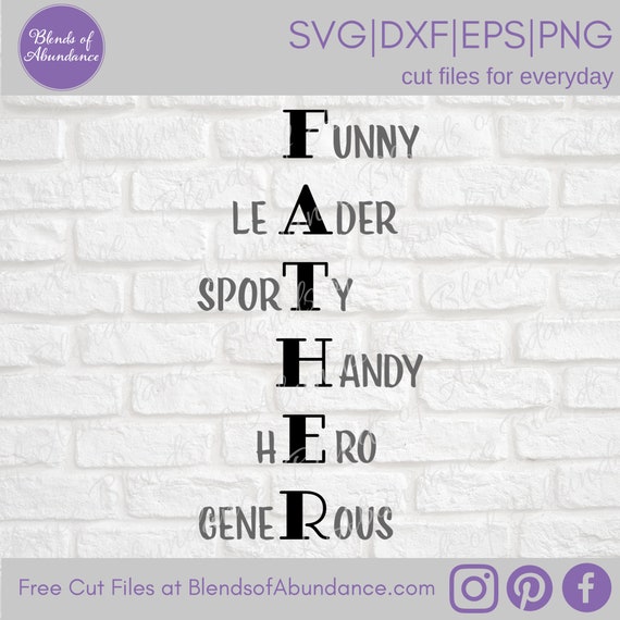 Father Anagram SVG Father's Day SVG Father's Day | Etsy