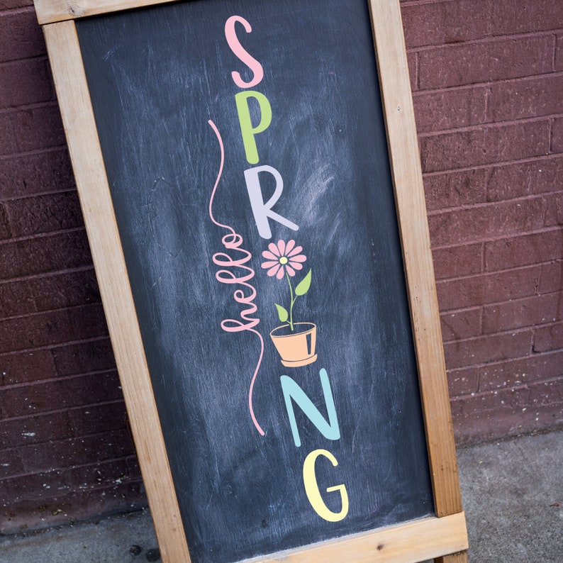 Hello Spring SVG Spring SVG Spring Vertical Sign SVG - Etsy