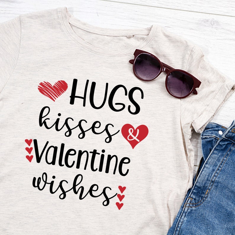 Valentine Wishes Svg Hugs And Kisses Svg Hugs Kisses Etsy