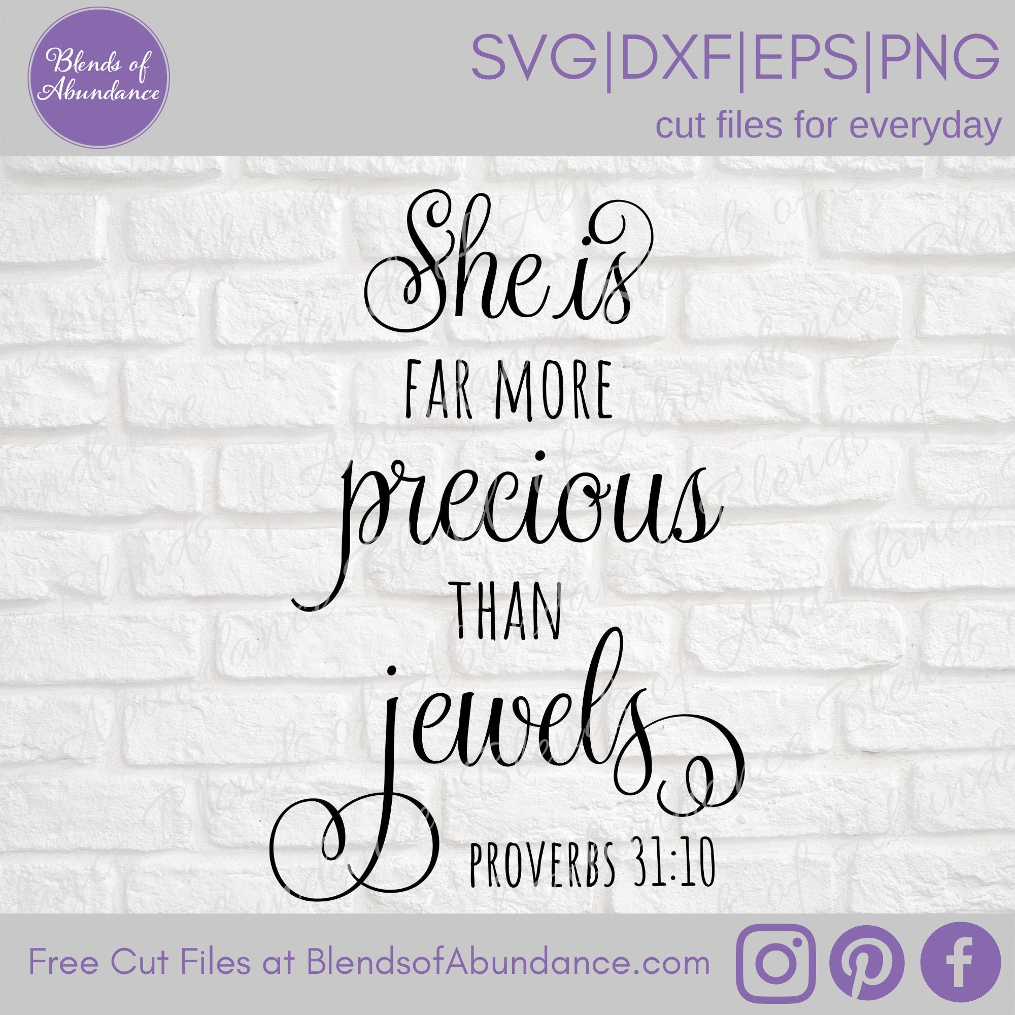 More Precious Than Jewels SVG Proverbs 31 Woman SVG | Etsy