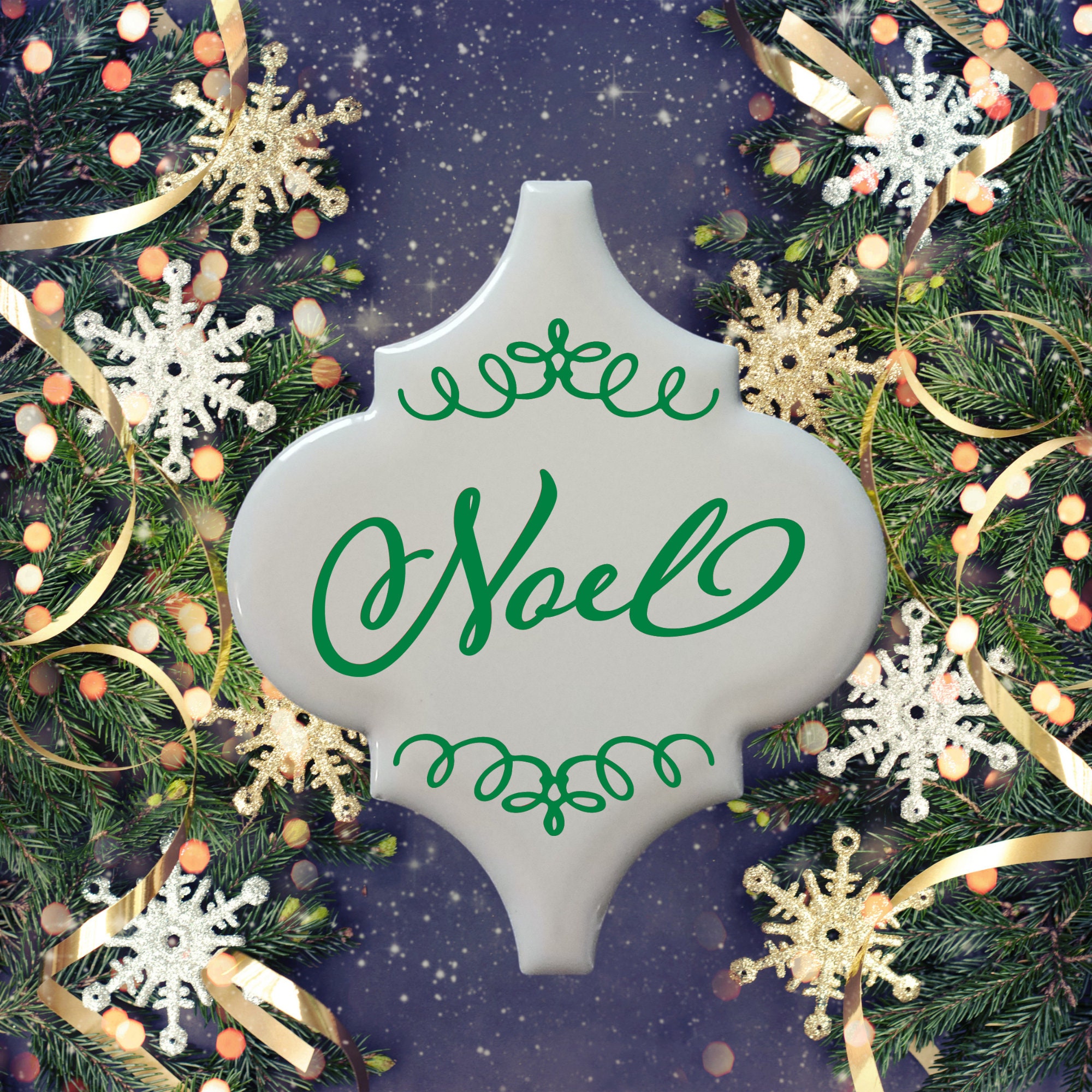 Noel Ornament SVG Tile Ornament SVG Tile Ornament Template | Etsy