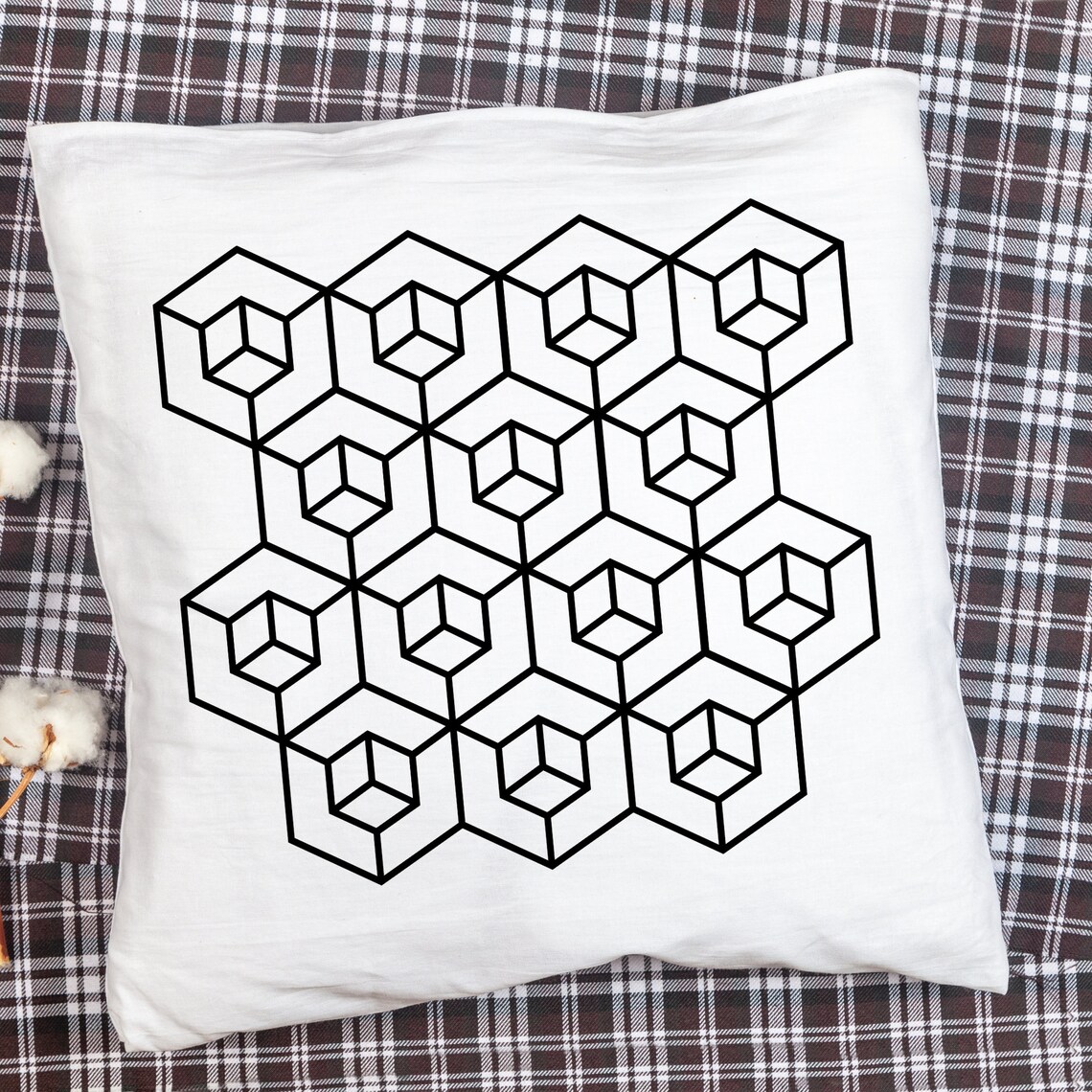 Optical Illusion SVG Box Optical Illusion Art SVG Coloring | Etsy