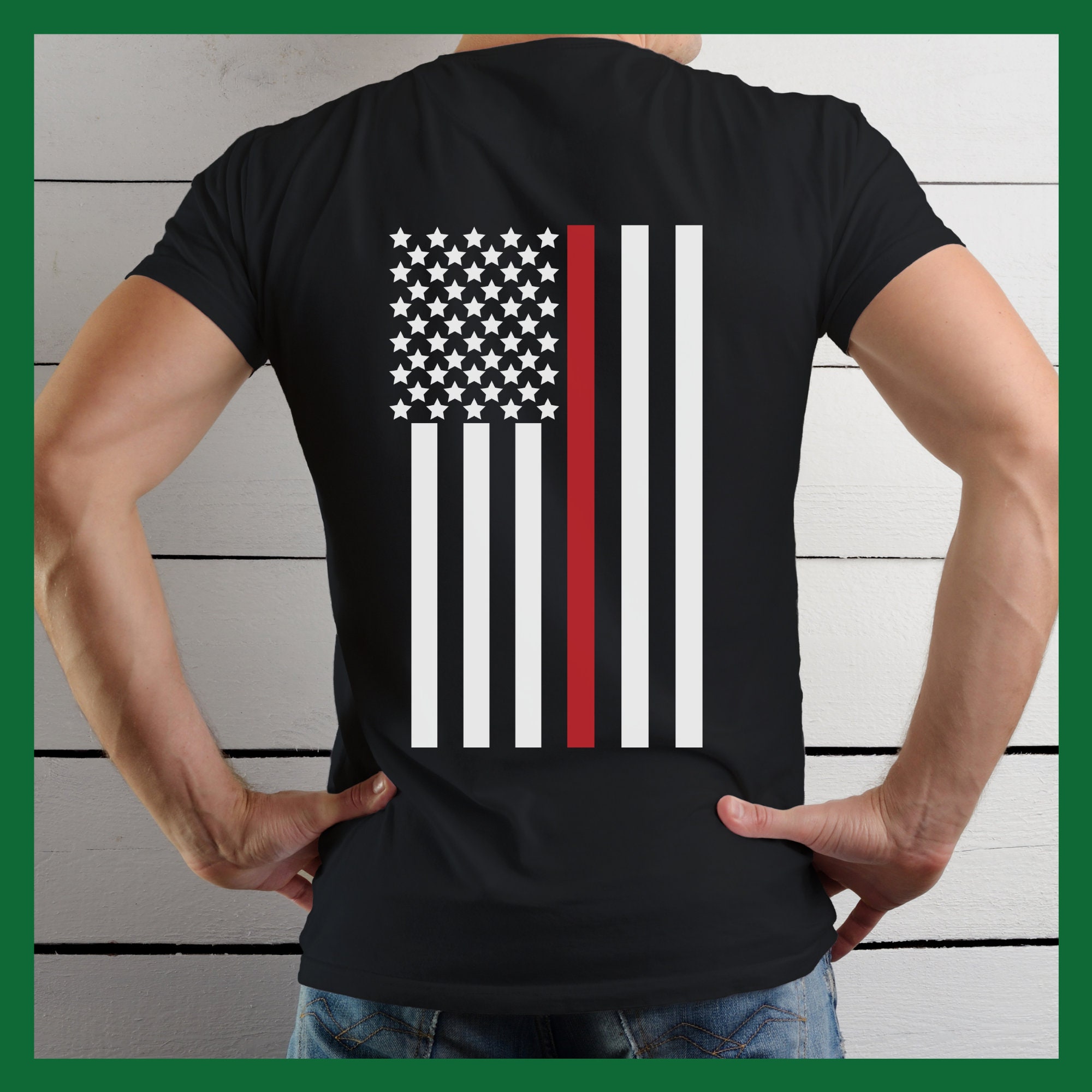 Firefighter Red Line Flag SVG Grunge Flag Svg Thin Red | Etsy