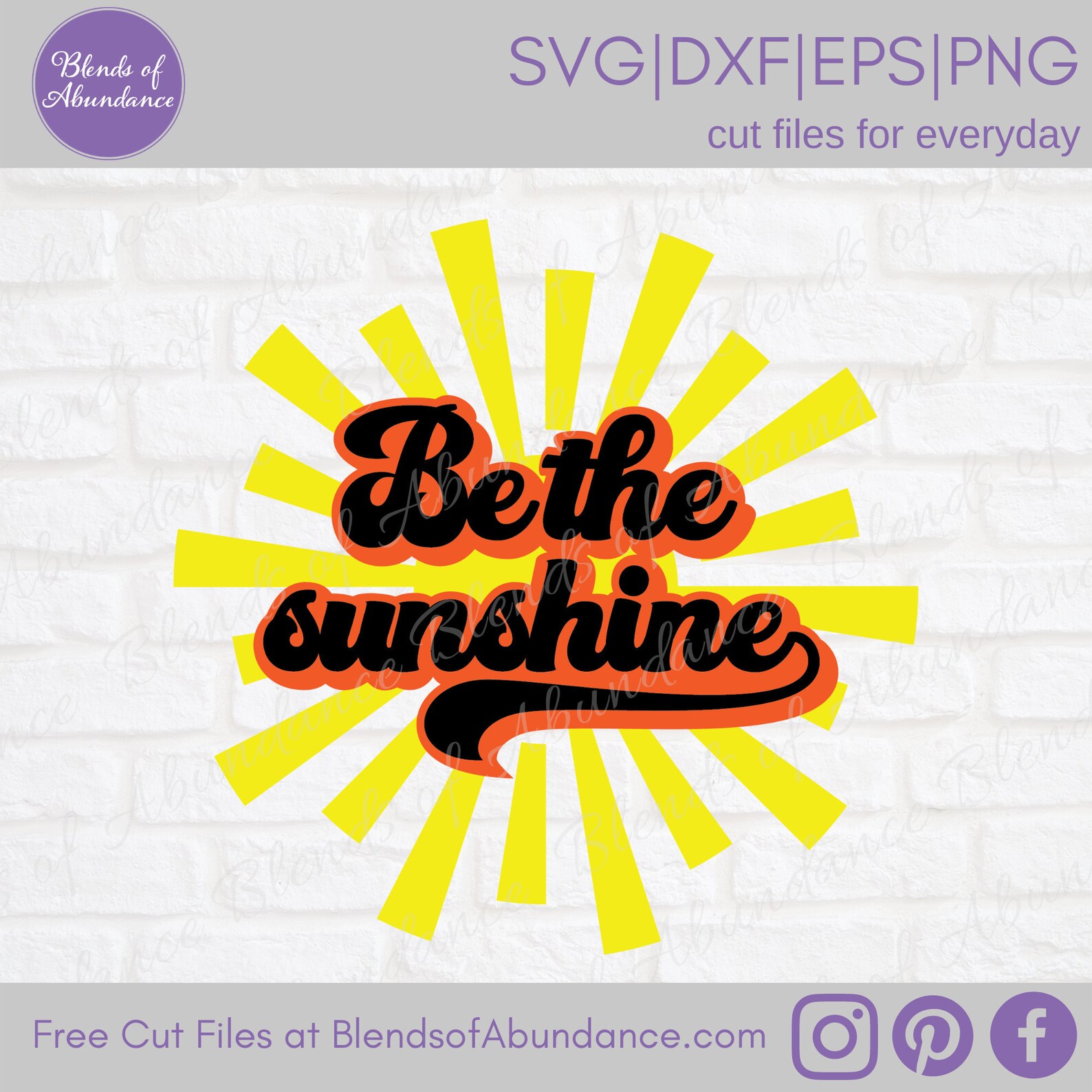 Be the Sunshine Retro SVG Be the Sunshine Retro Wall Art SVG - Etsy