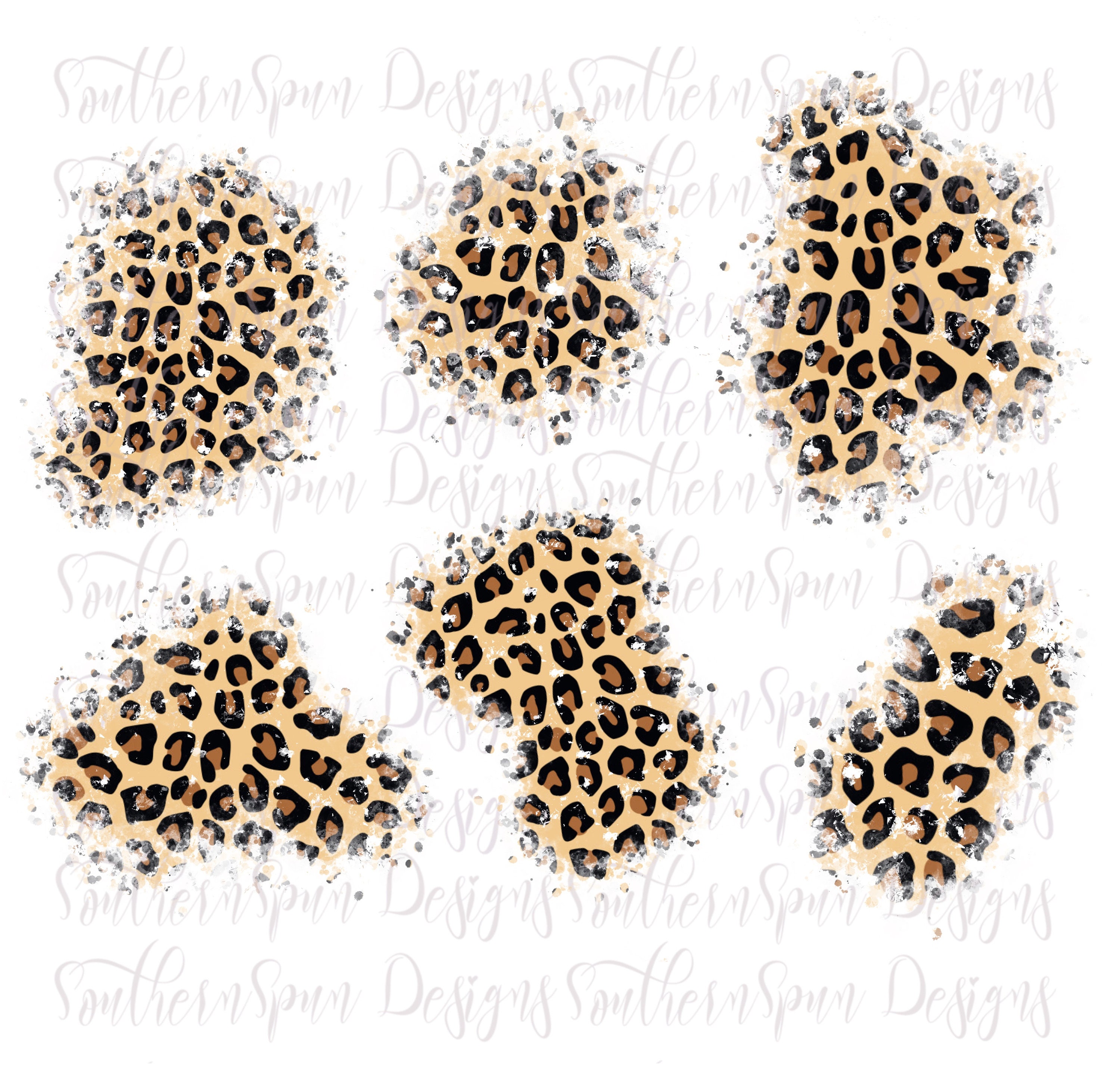 Paper, Party & Kids Bleached Shirt Sublimation Patches Leopard Print ...