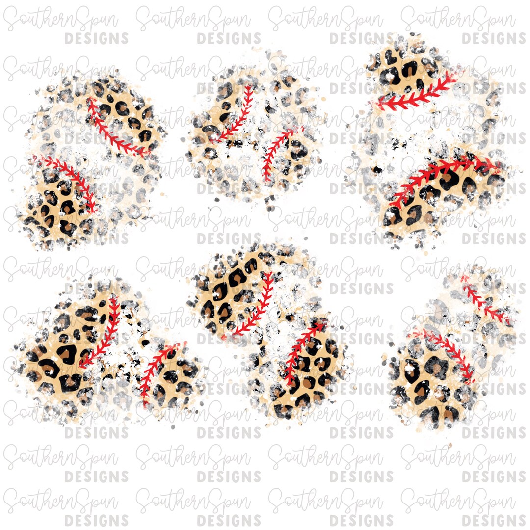 Distressed Leopard Print Baseball Sublimation Patches PNG | Instant ...