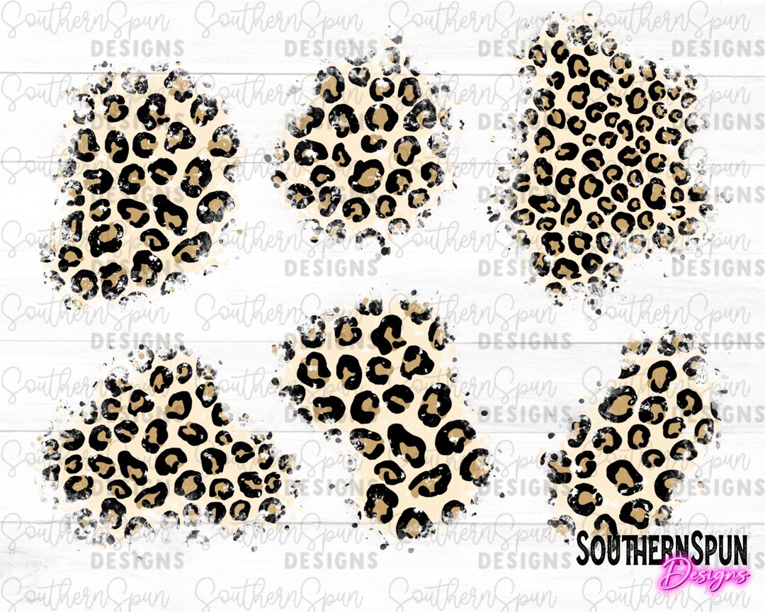 Distressed Leopard Print Sublimation Patches PNG Instant Download - Etsy