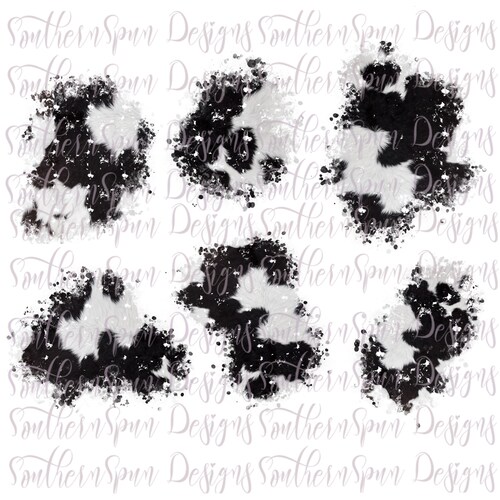 Distressed Cow Print Sublimation Patches PNG Instant - Etsy