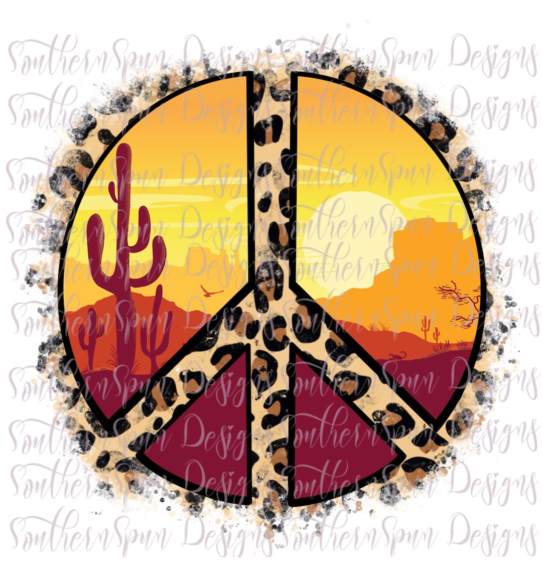 Leopard Desert Peace Sign PNG Digital Design Instant Download - Etsy