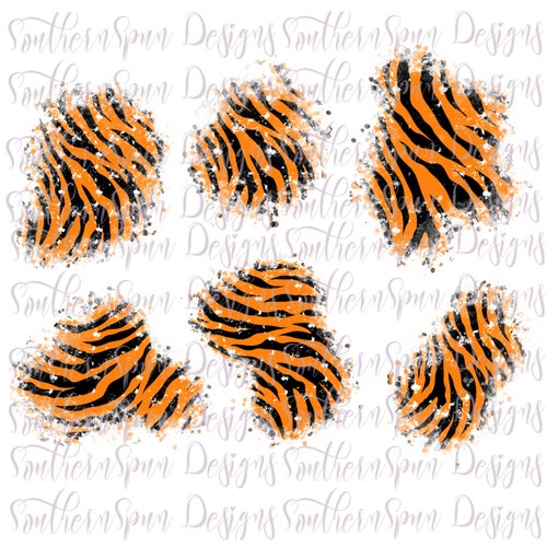 Distressed Tiger Stripes Sublimation Patches PNG Instant - Etsy