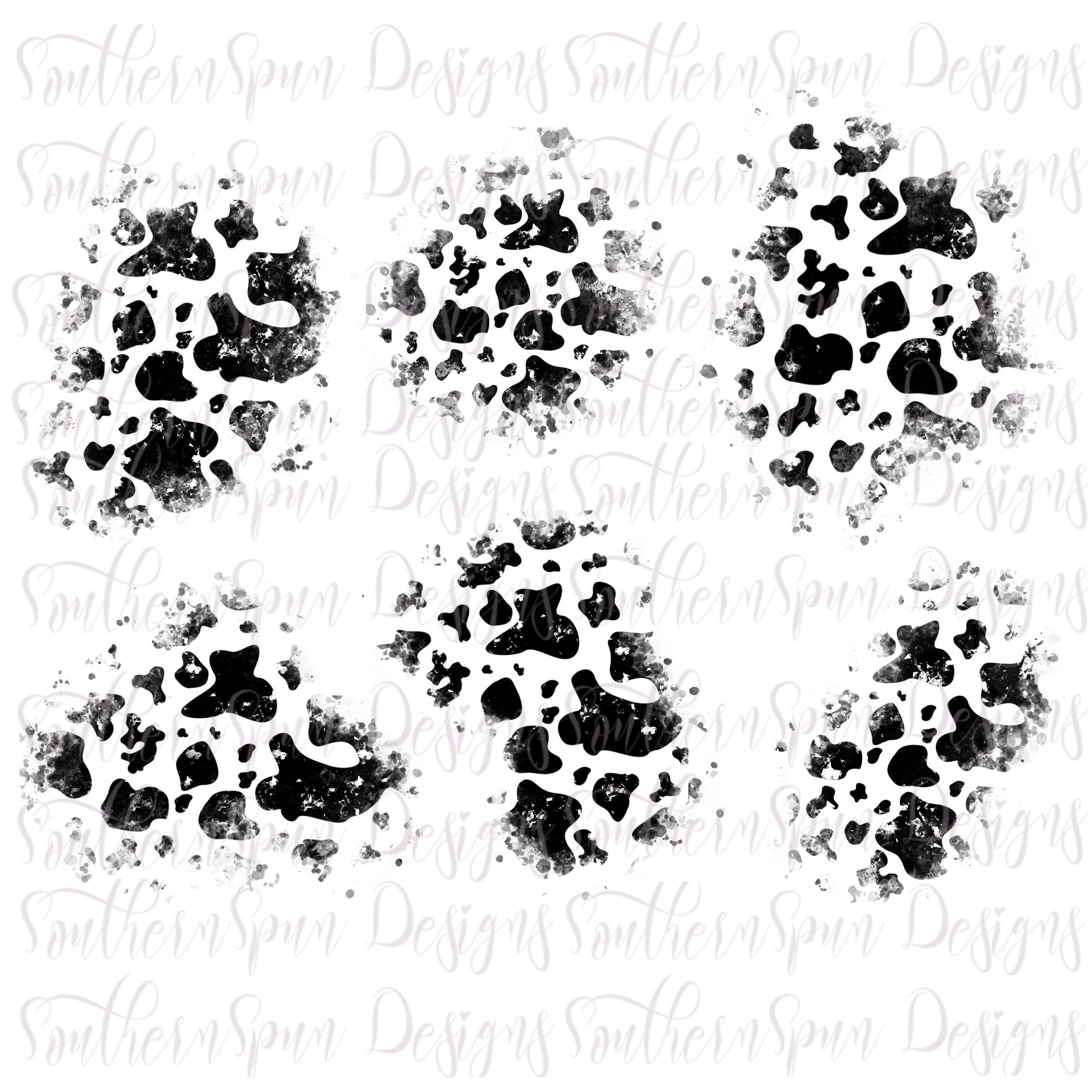 Distressed Cow Print Sublimation Patches PNG Instant | Etsy