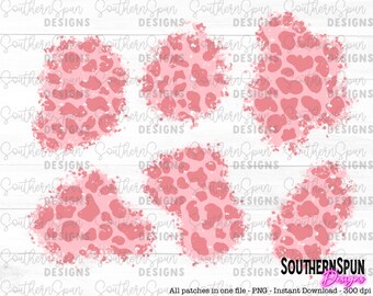 Distressed Cow Print Sublimation Patches PNG Instant Download Digital ...