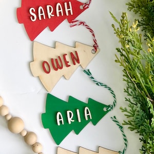 Personalized Tree Name Tag Wooden Christmas Name Tags - Etsy