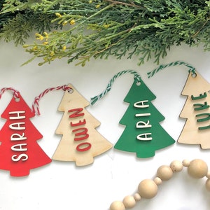 Personalized Tree Name Tag Wooden Christmas Name Tags - Etsy