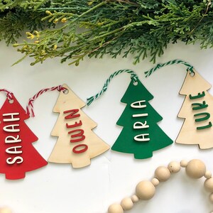 Personalized Tree Name Tag Wooden Christmas Name Tags - Etsy