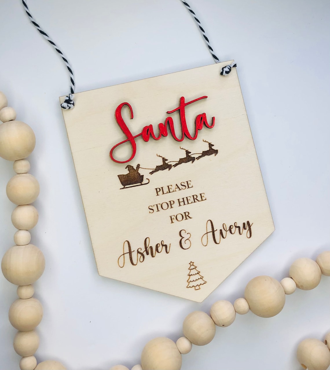 Personalized Santa Stop Here Door Hanger - Etsy