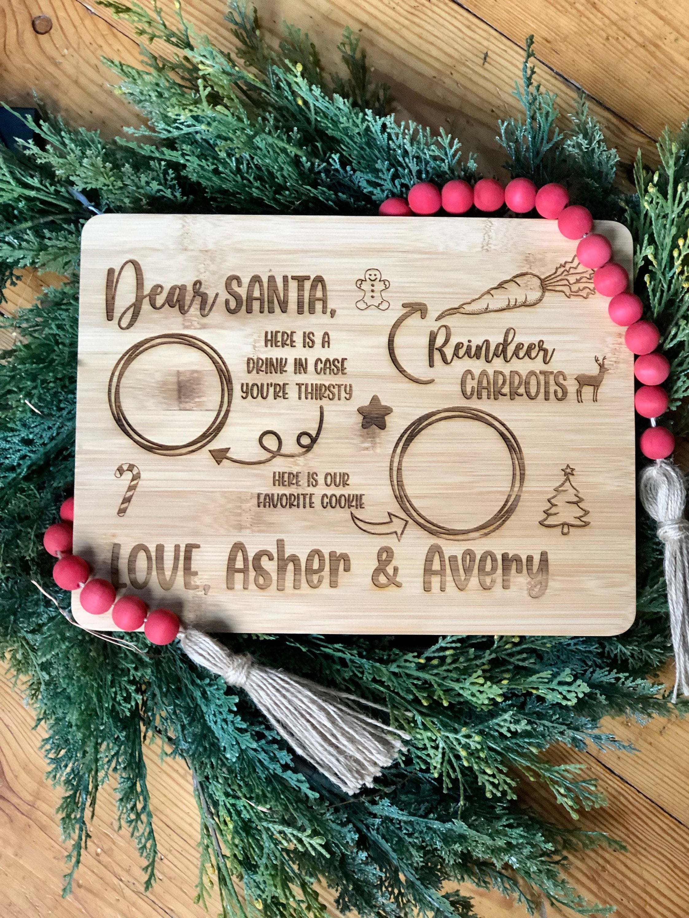 Santa Tray Dear Santa Tray Christmas Tray Milk and Cookie - Etsy