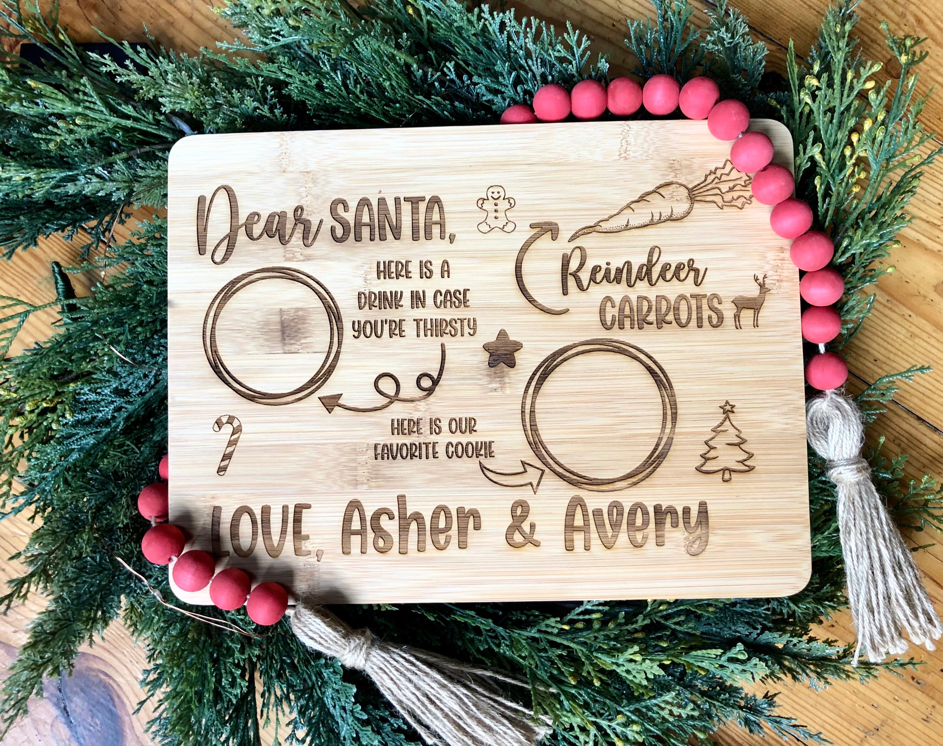 Santa Tray Dear Santa Tray Christmas Tray Milk and Cookie - Etsy