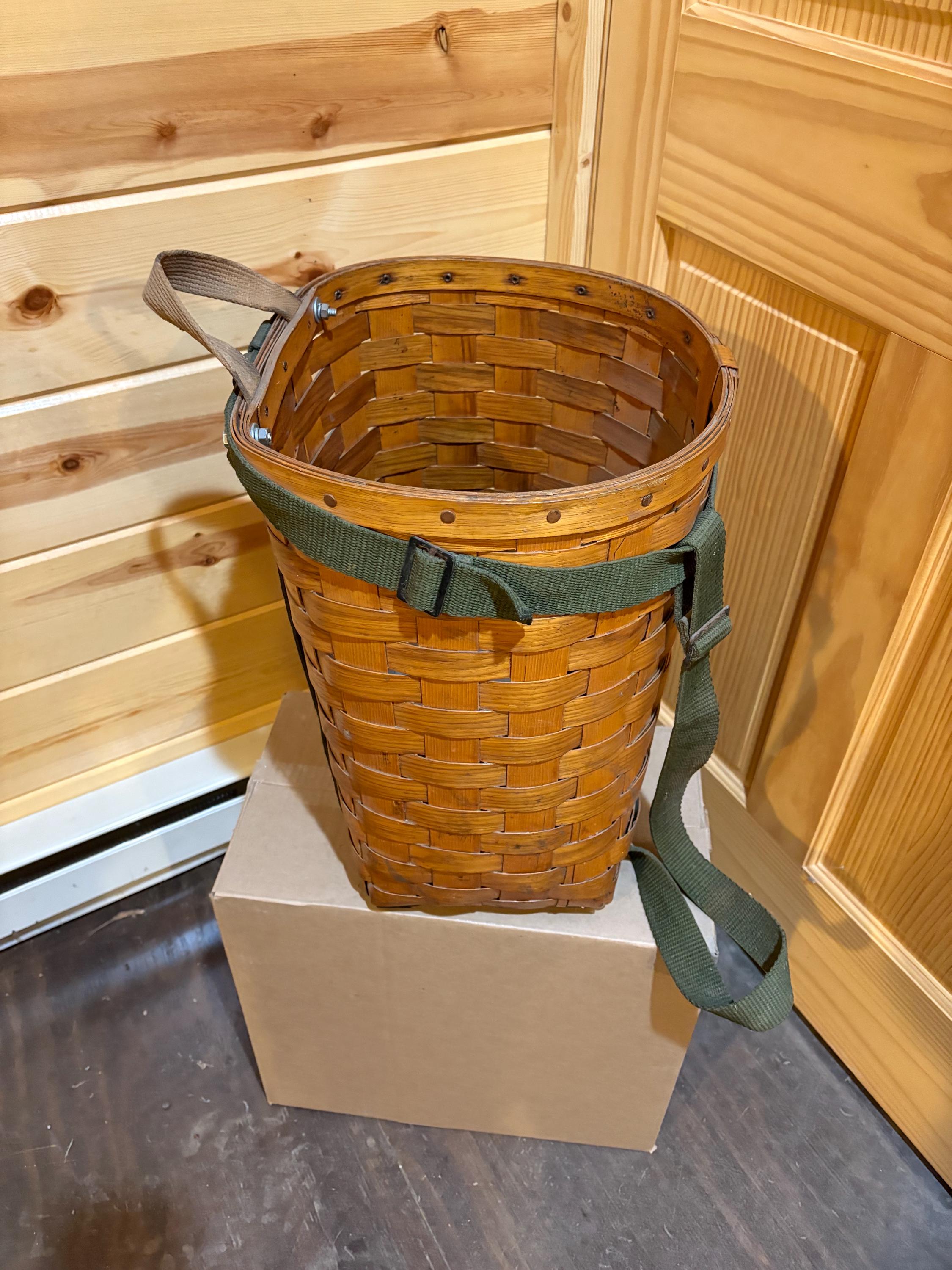 Vintage Trappers Pack Basket Backpack From Northern Minnesota Log Cabin ...