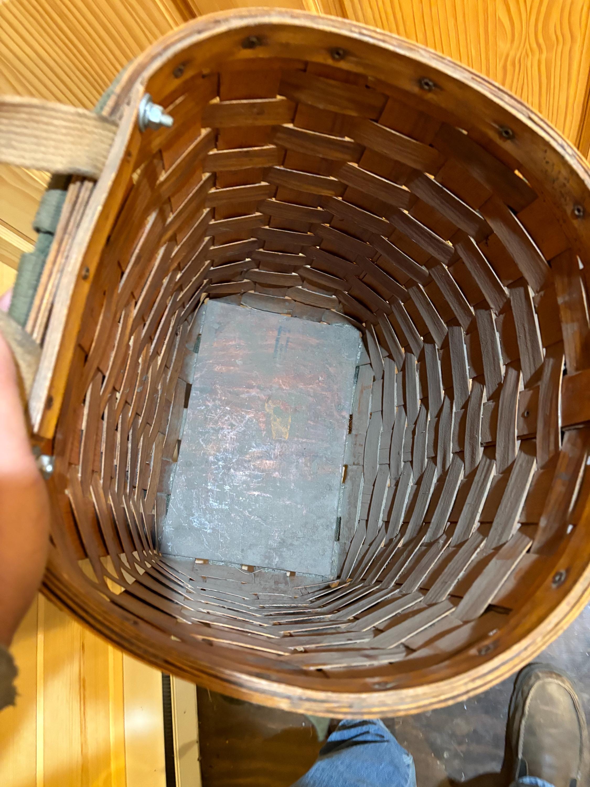 Vintage Trappers Pack Basket Backpack From Northern Minnesota Log Cabin ...