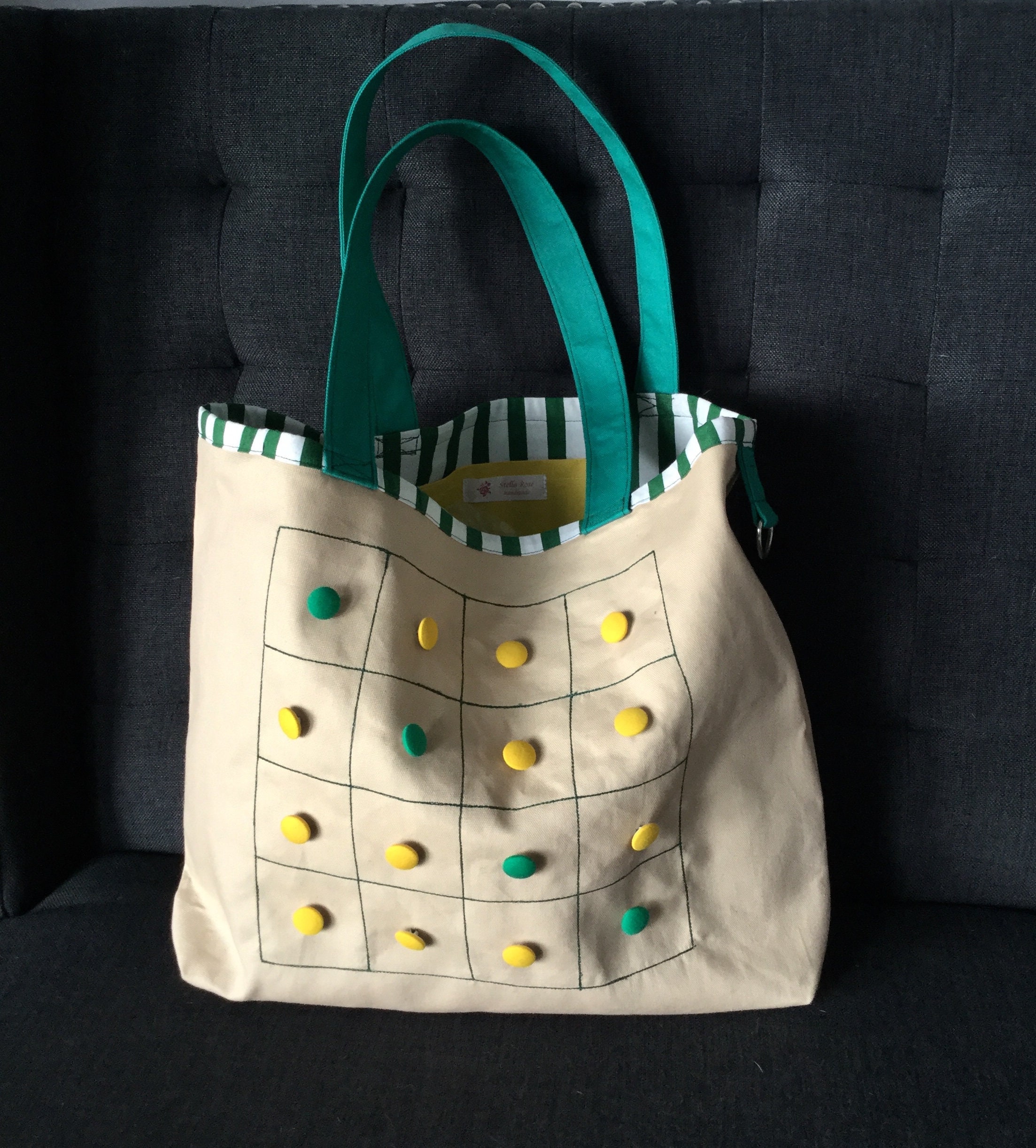 Handmade Cotton Market Shoulder Tote Bag Fully Lined With Two - Etsy