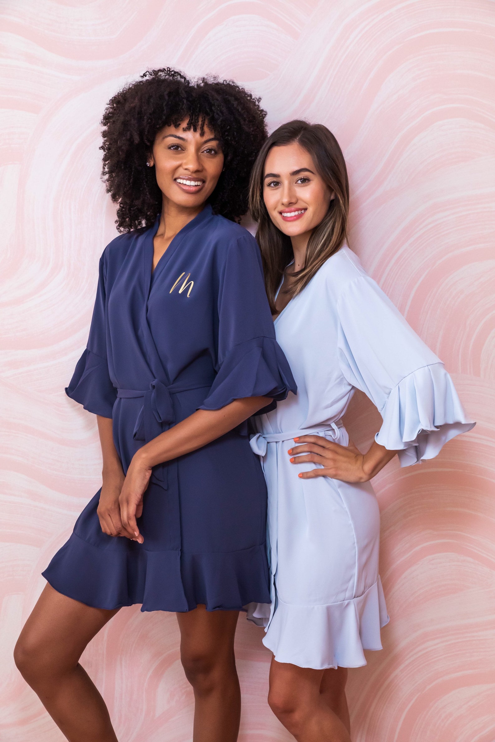 Black Bridal Roberuffle Lace Bridesmaid Robesbridesmaid | Etsy