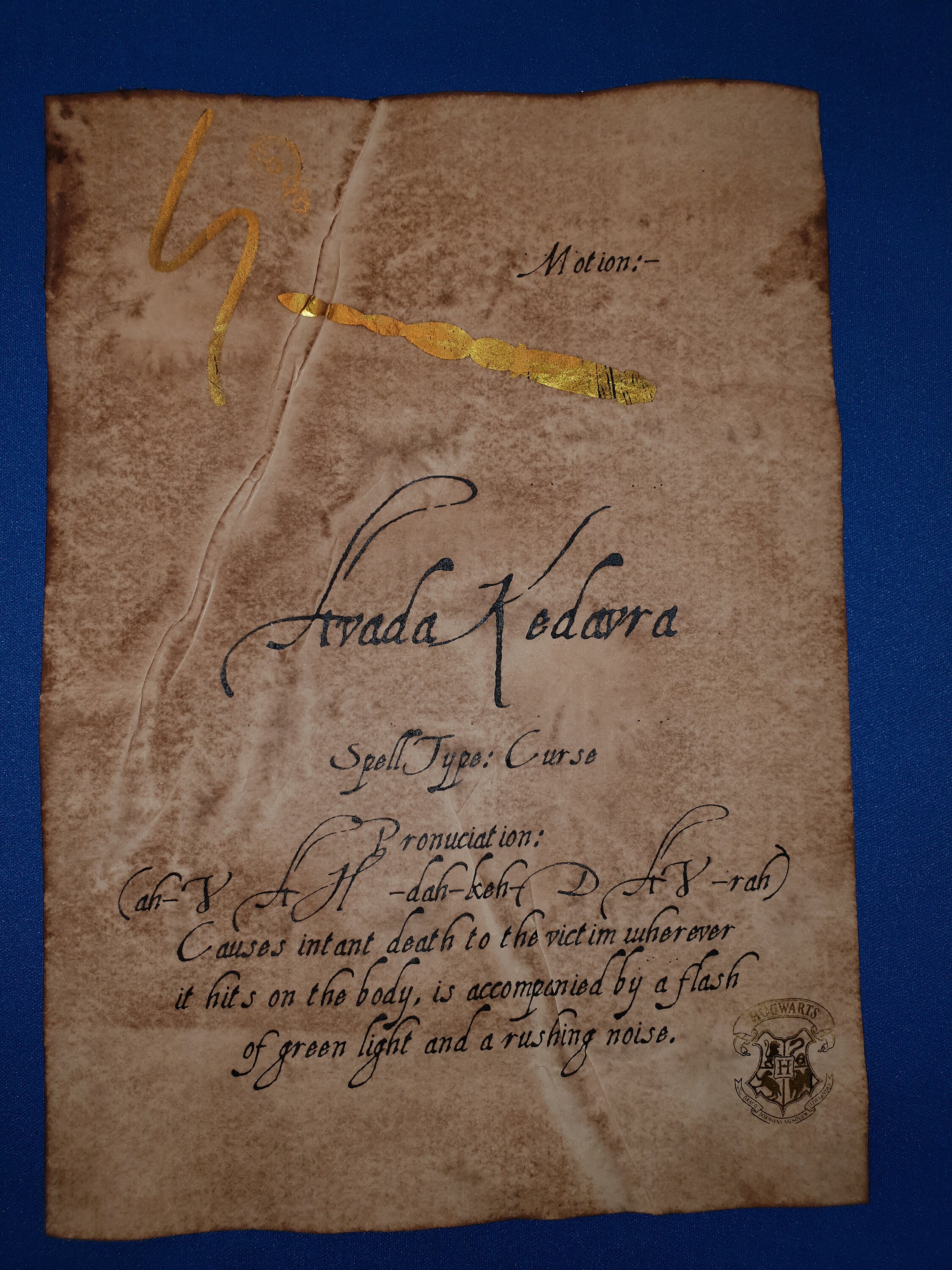 Harry Potter Hogwarts Spell Sheets With Gold Leaf. Replica / | Etsy
