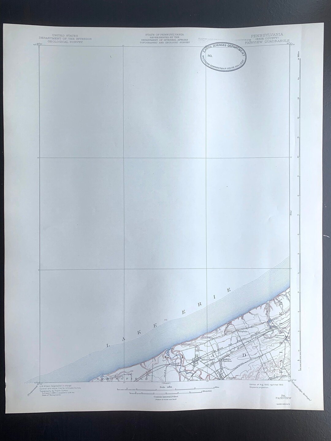 Vintage Lake Erie and Fairview Pennsylvania 1900 Survey Map | Lake Erie ...
