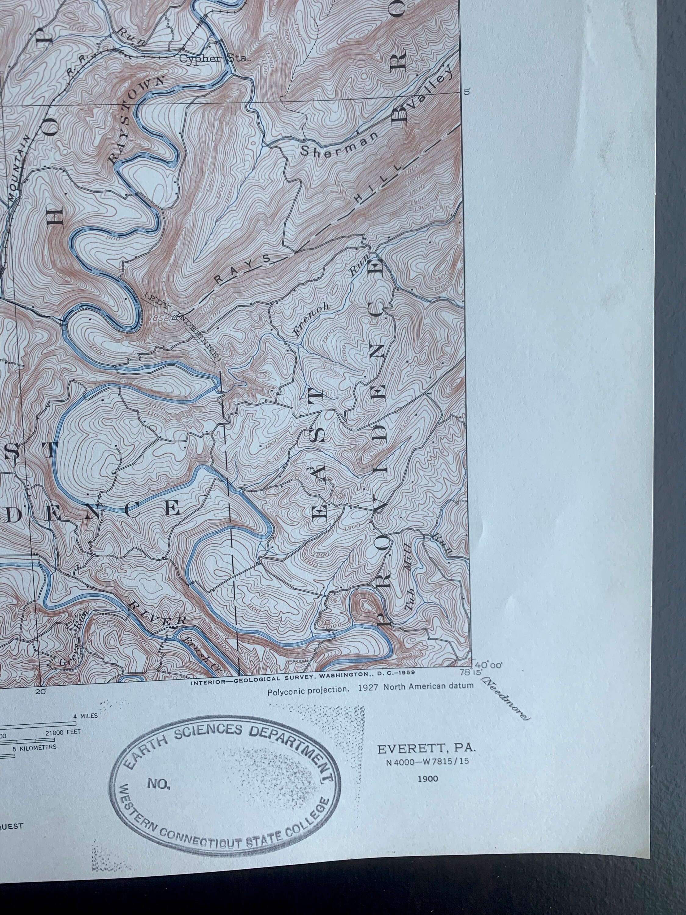 Vintage Everett Pennsylvania 1900 Survey Map | Bedford County, Hopewell ...