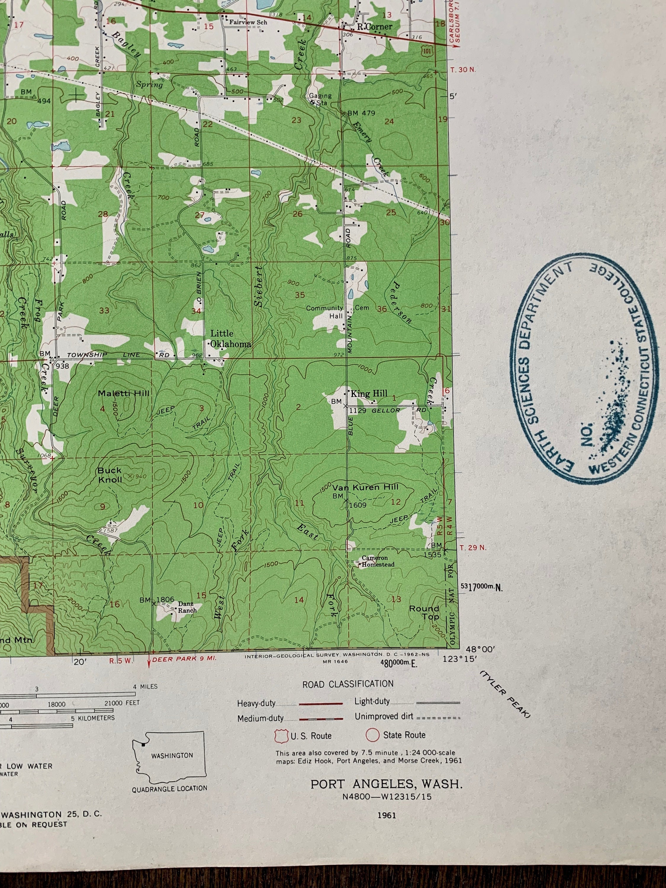 Vintage Port Angeles Washington 1961 Survey Map Port Angeles Harbor ...