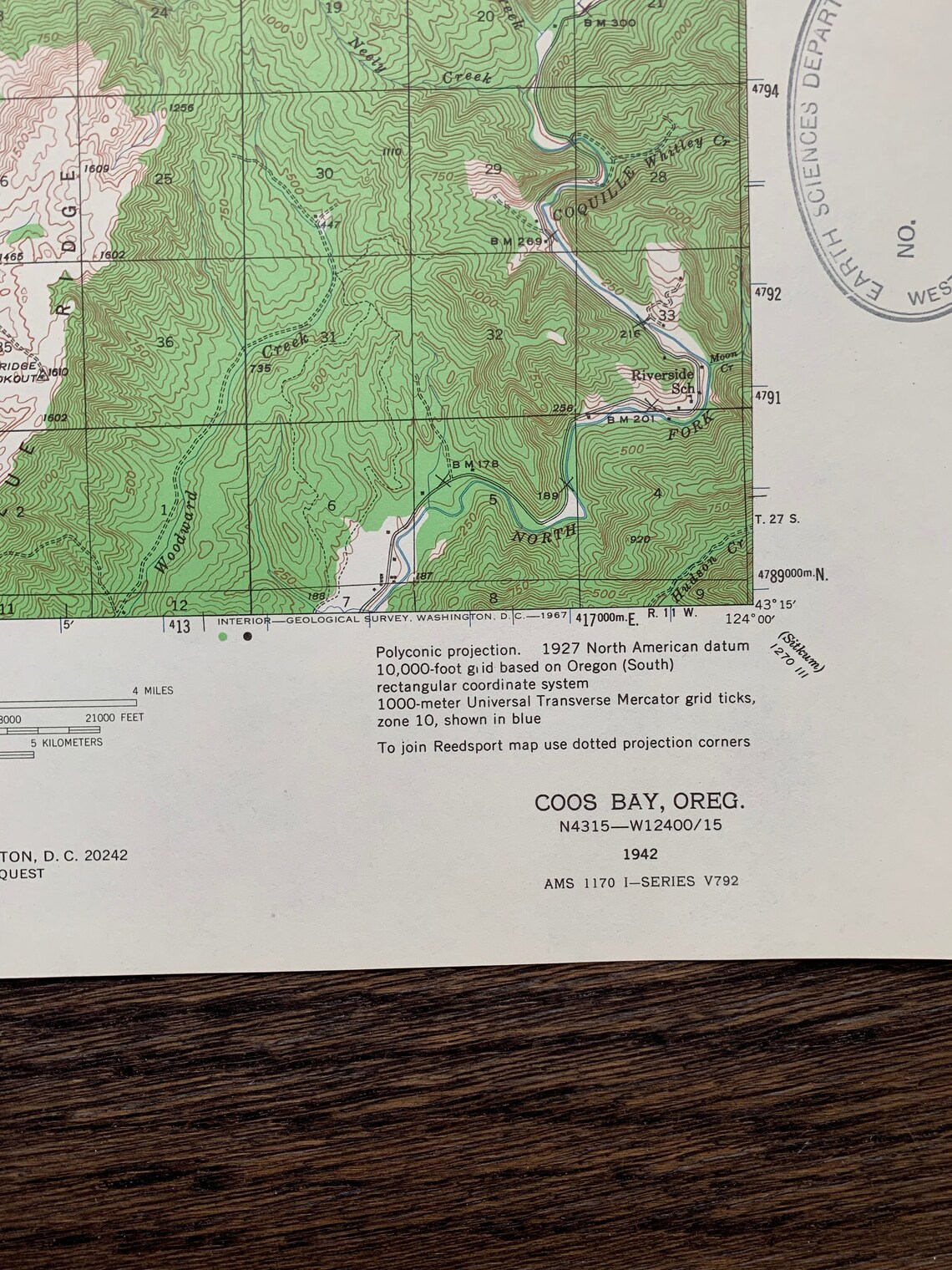 Vintage Coos Bay Oregon 1942 Survey Map North Bend, Coos Bay, Coos ...