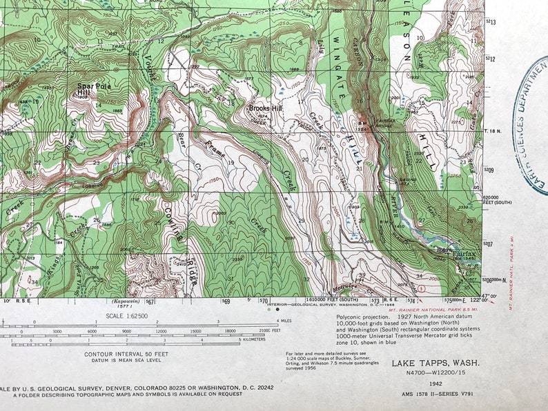 Vintage Lake Tapps Washington 1942 Survey Map White River - Etsy UK