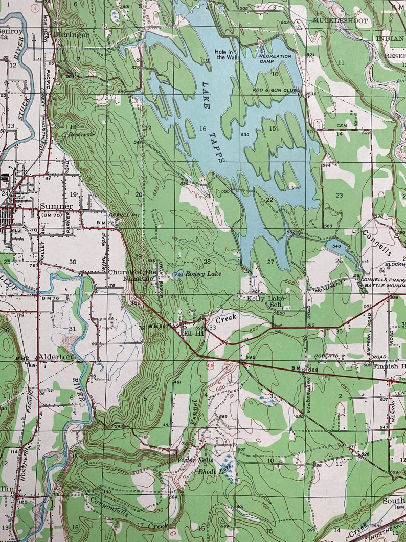 Vintage Lake Tapps Washington 1942 Survey Map White River - Etsy UK