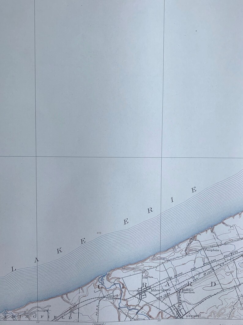 Vintage Lake Erie and Fairview Pennsylvania 1900 Survey Map | Lake Erie ...