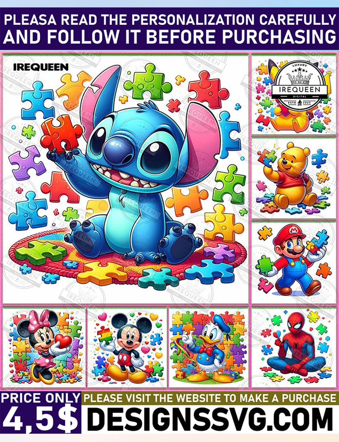 7 Autism Cartoon Png Bundle, Autism Awareness Png, Awareness Png, Be ...