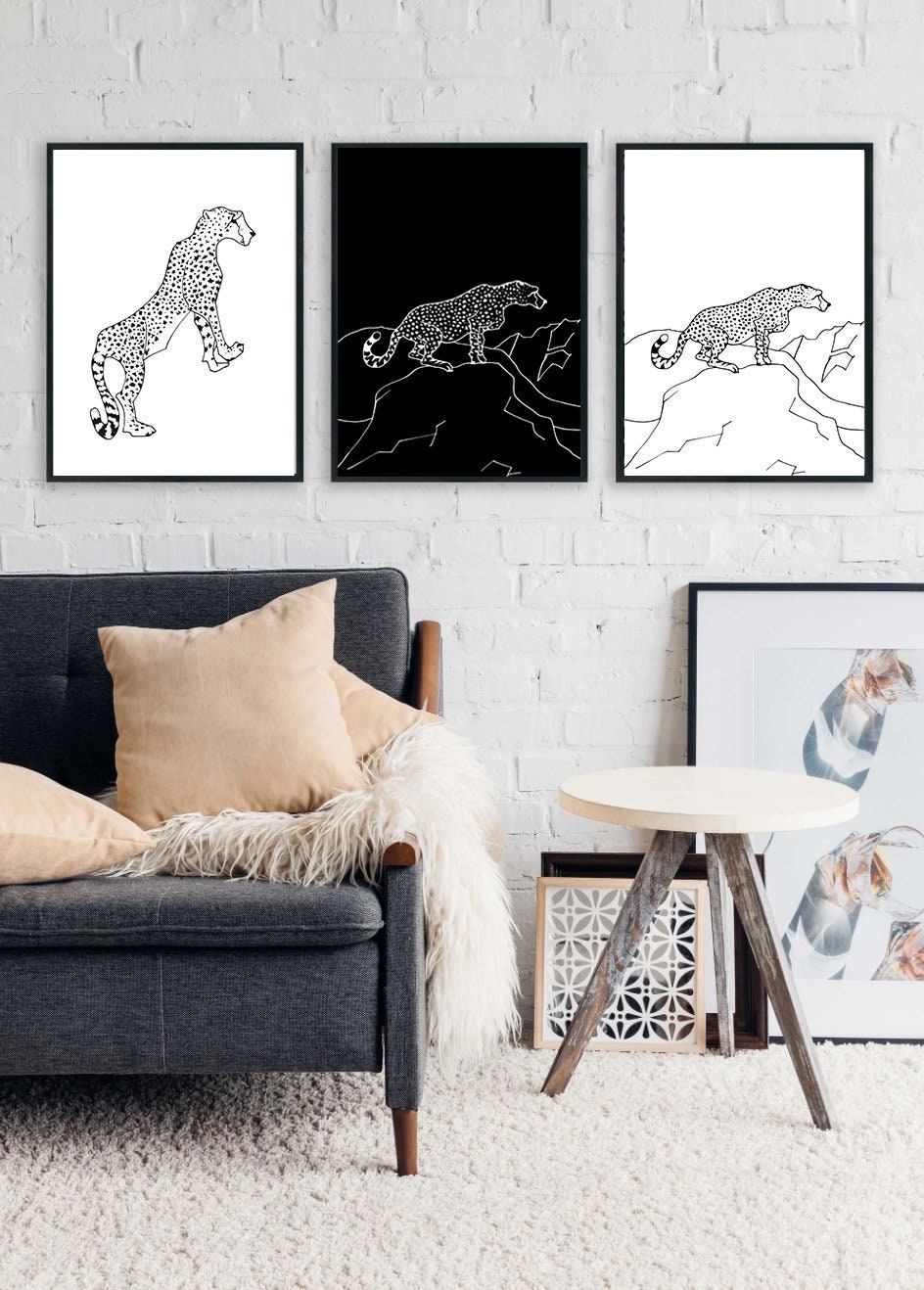 Jungle Drawing, Jungle Illustration, Cheetah Wall Art, Cheetah Art ...