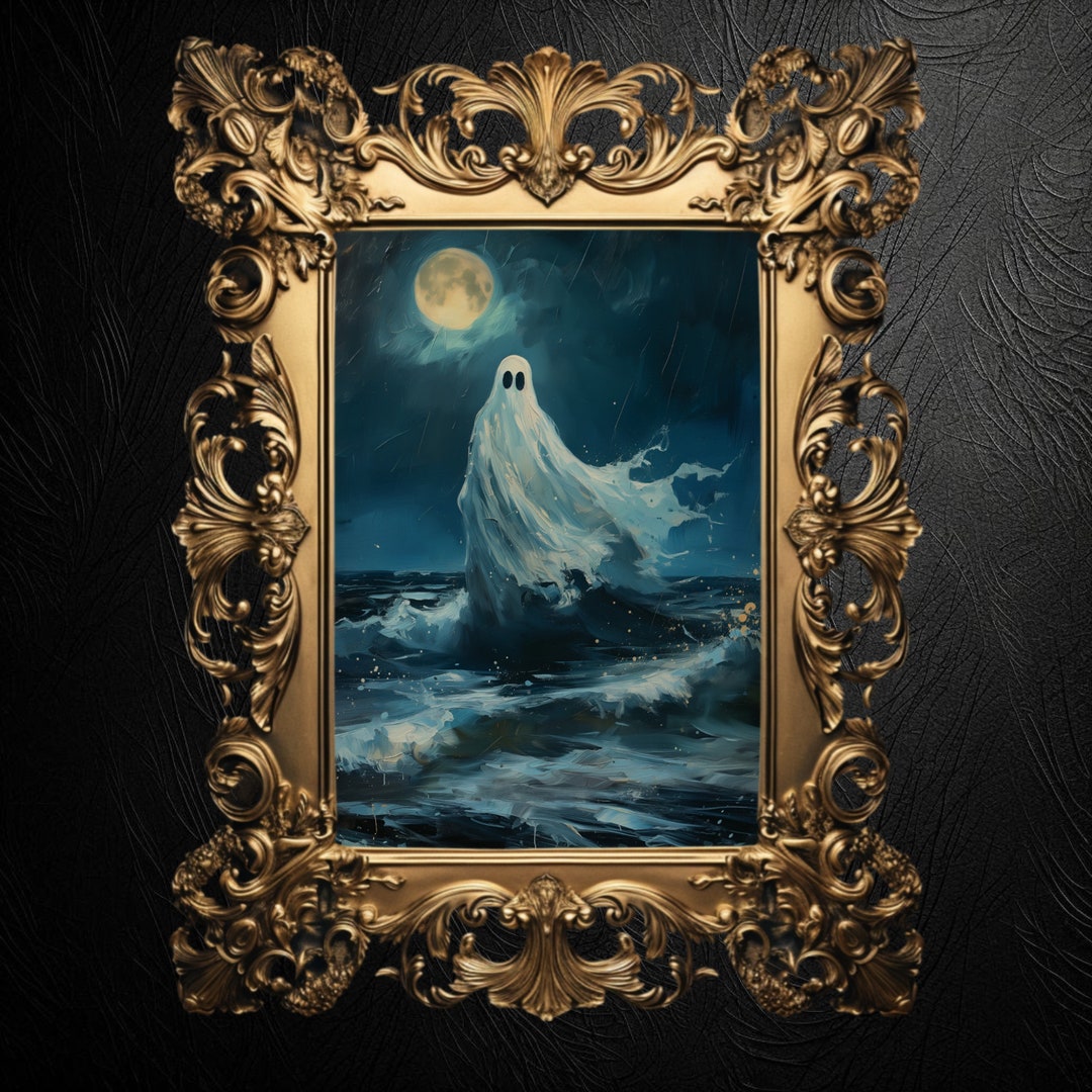 Ghost in Raging Sea Art Print: Dark Academia Goth Home Decor - Etsy