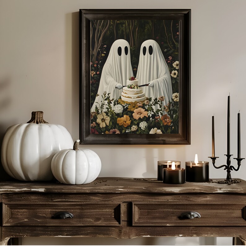 Ghost Wedding Cake Print: Goth Forest Home Decor - Etsy