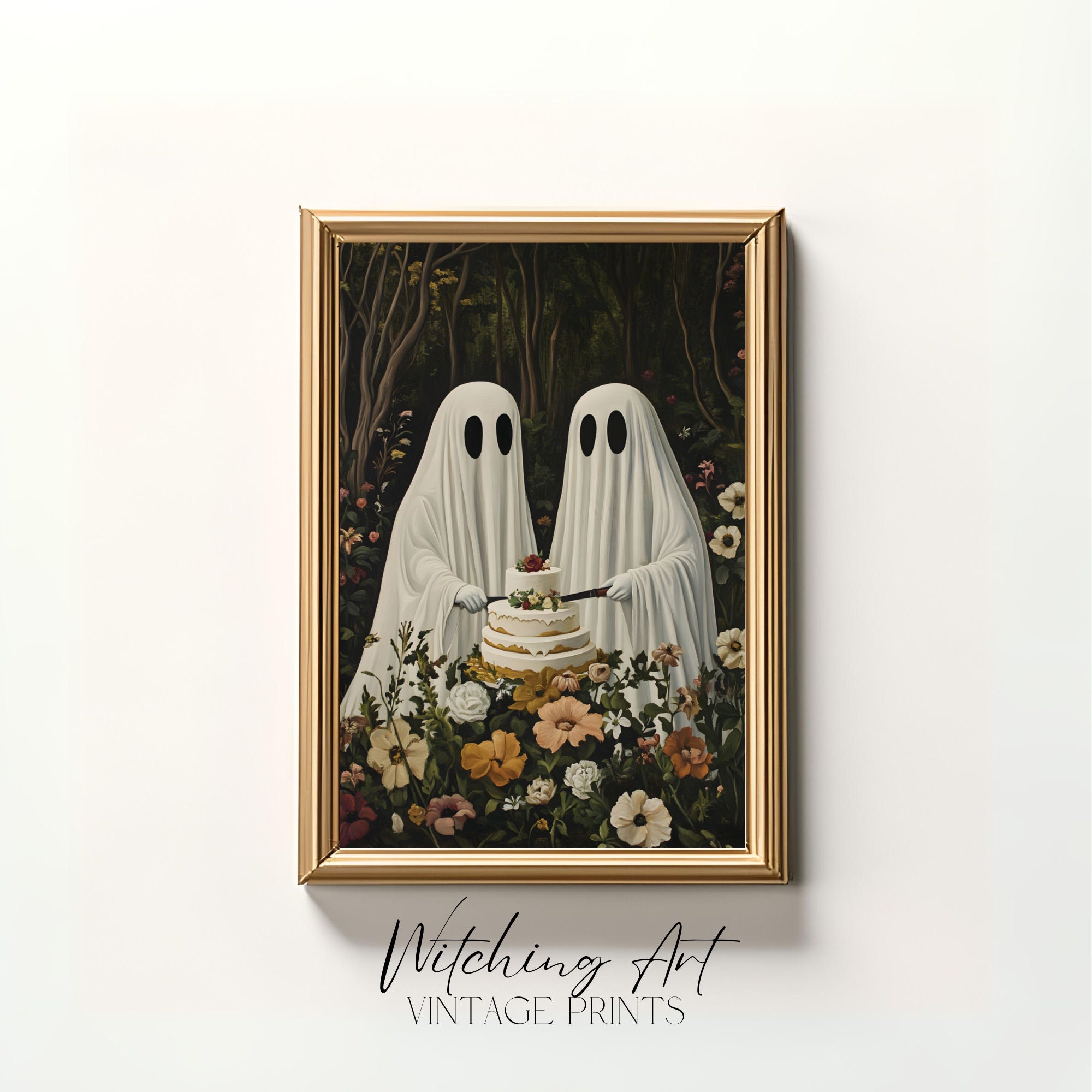 Ghost Wedding Cake Print: Goth Forest Home Decor - Etsy