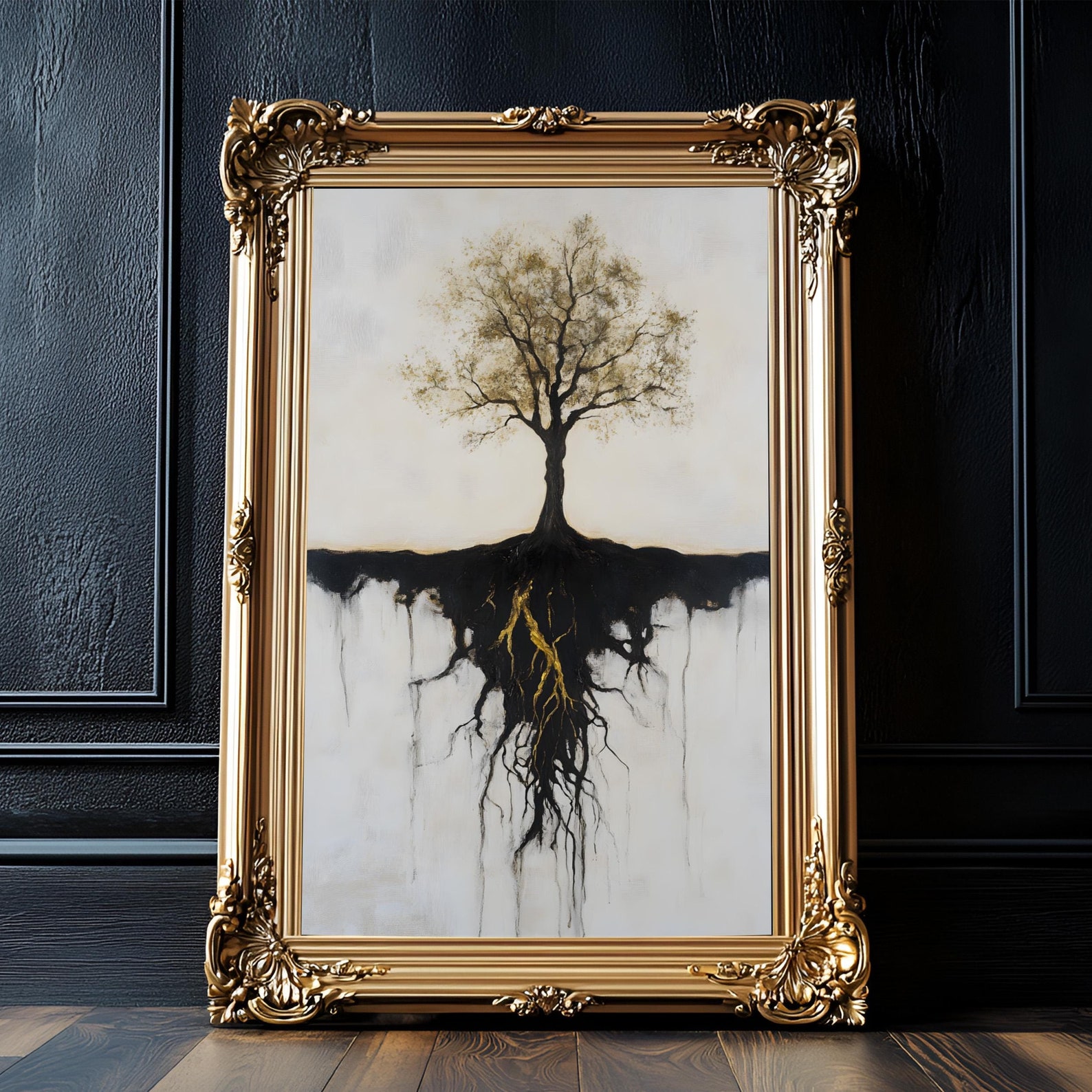 Tree of Life Root Painting: Boho Forestcore Wall Art - Etsy