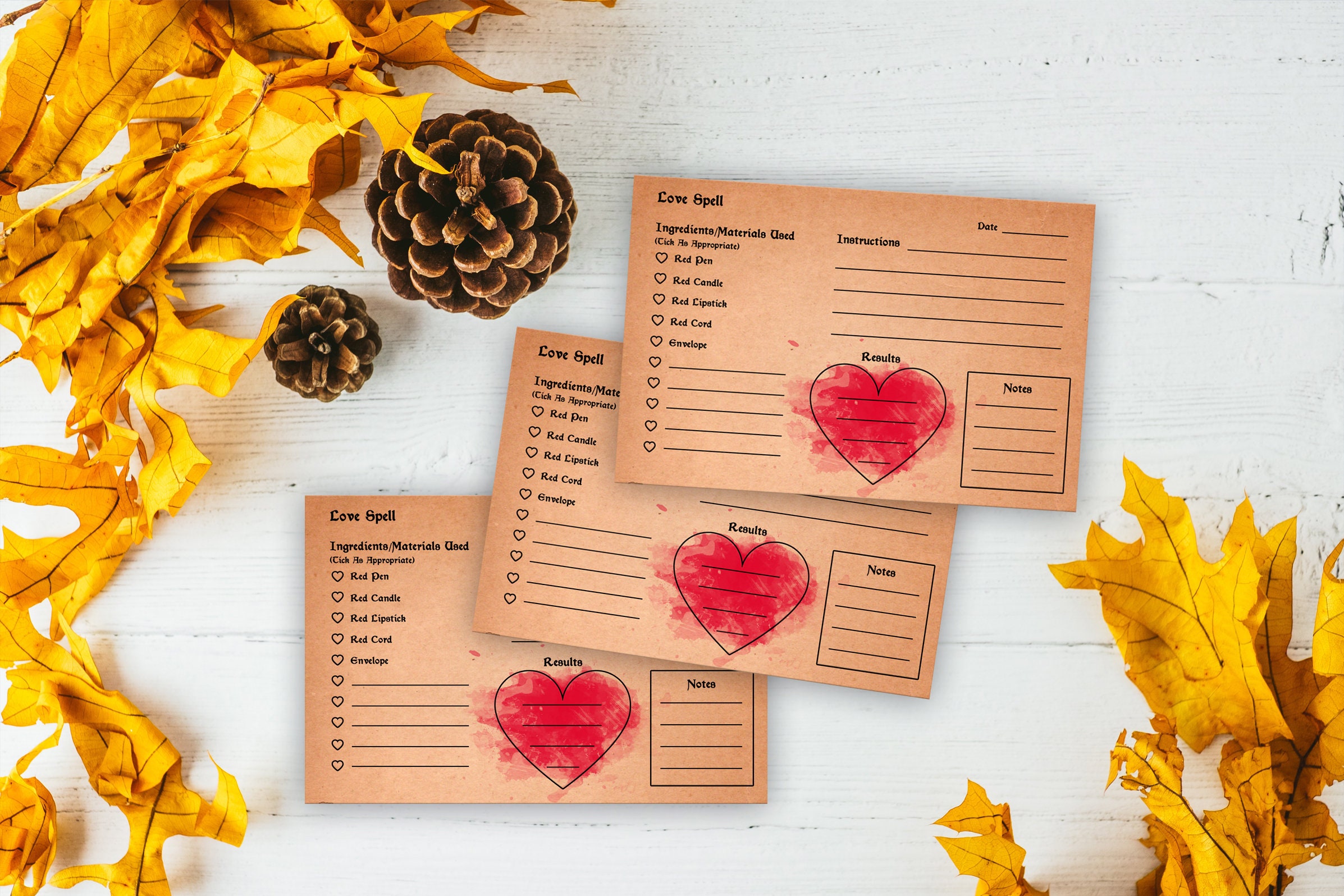 Love Spell Cards Printable PDF - for Love Spell Casting - Etsy