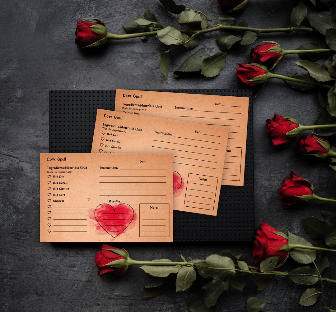 Love Spell Cards Printable PDF - for Love Spell Casting - Etsy