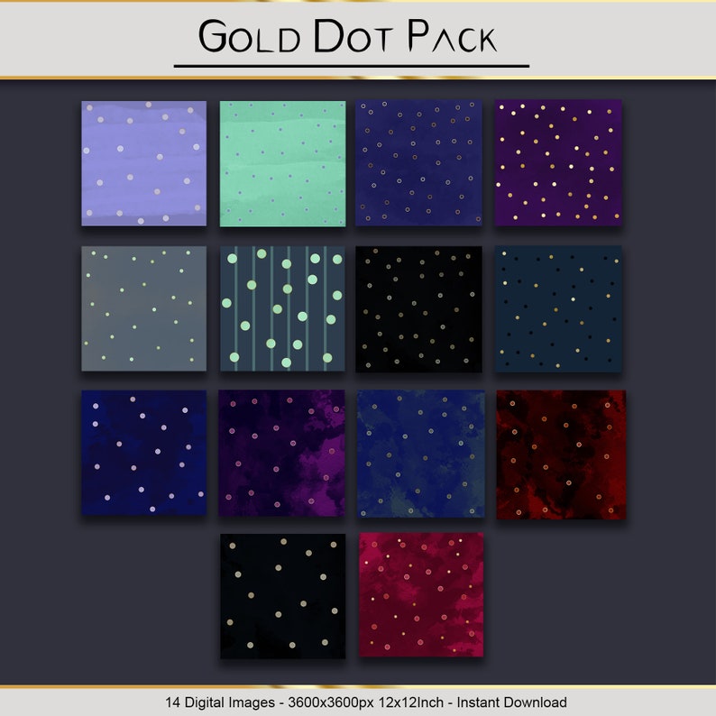 Gold Dot Digital Paper Pack | Scrapbook Paper | Printable Paper ...