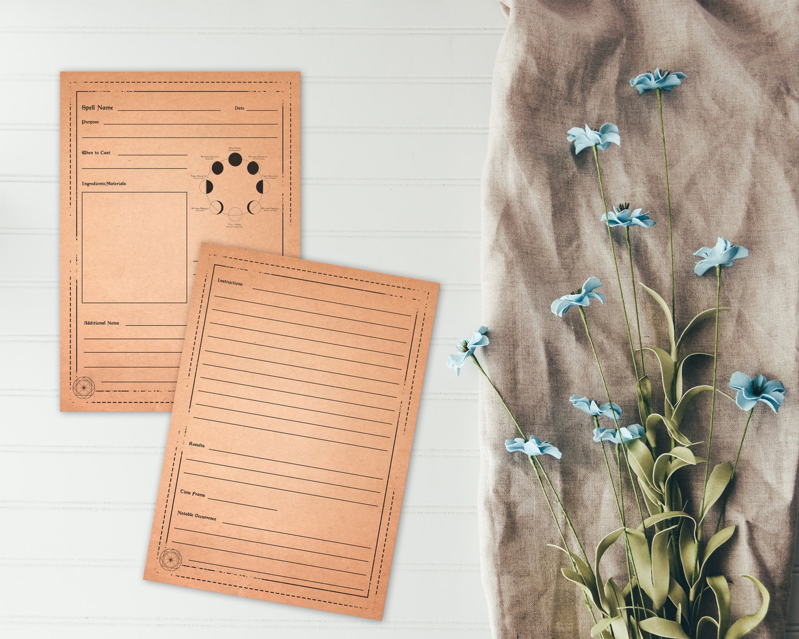 Spell Page Template Wicca Spell Pages Book of Shadows PDF - Etsy