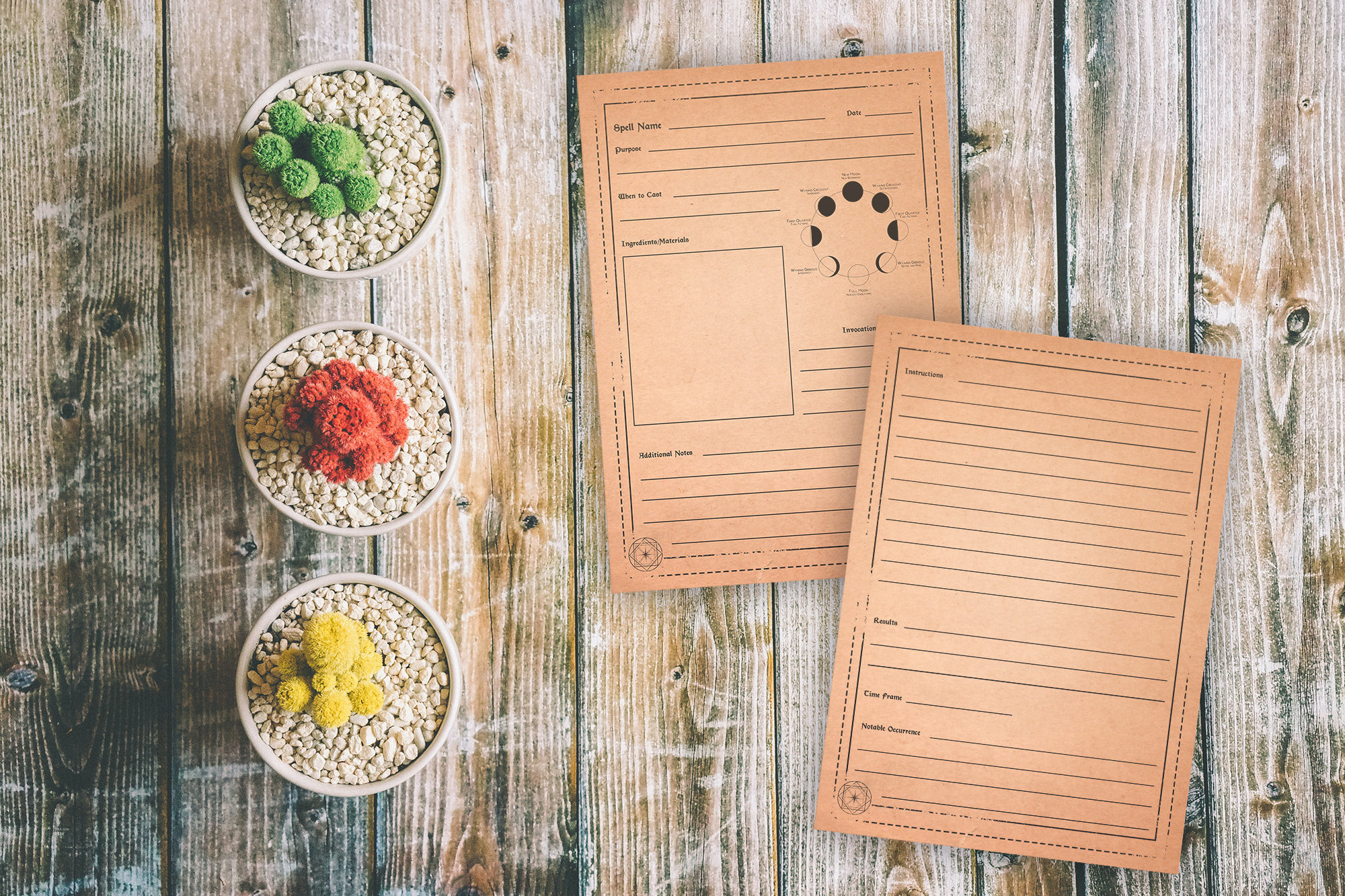 Spell Page Template Wicca Spell Pages Book of Shadows PDF - Etsy