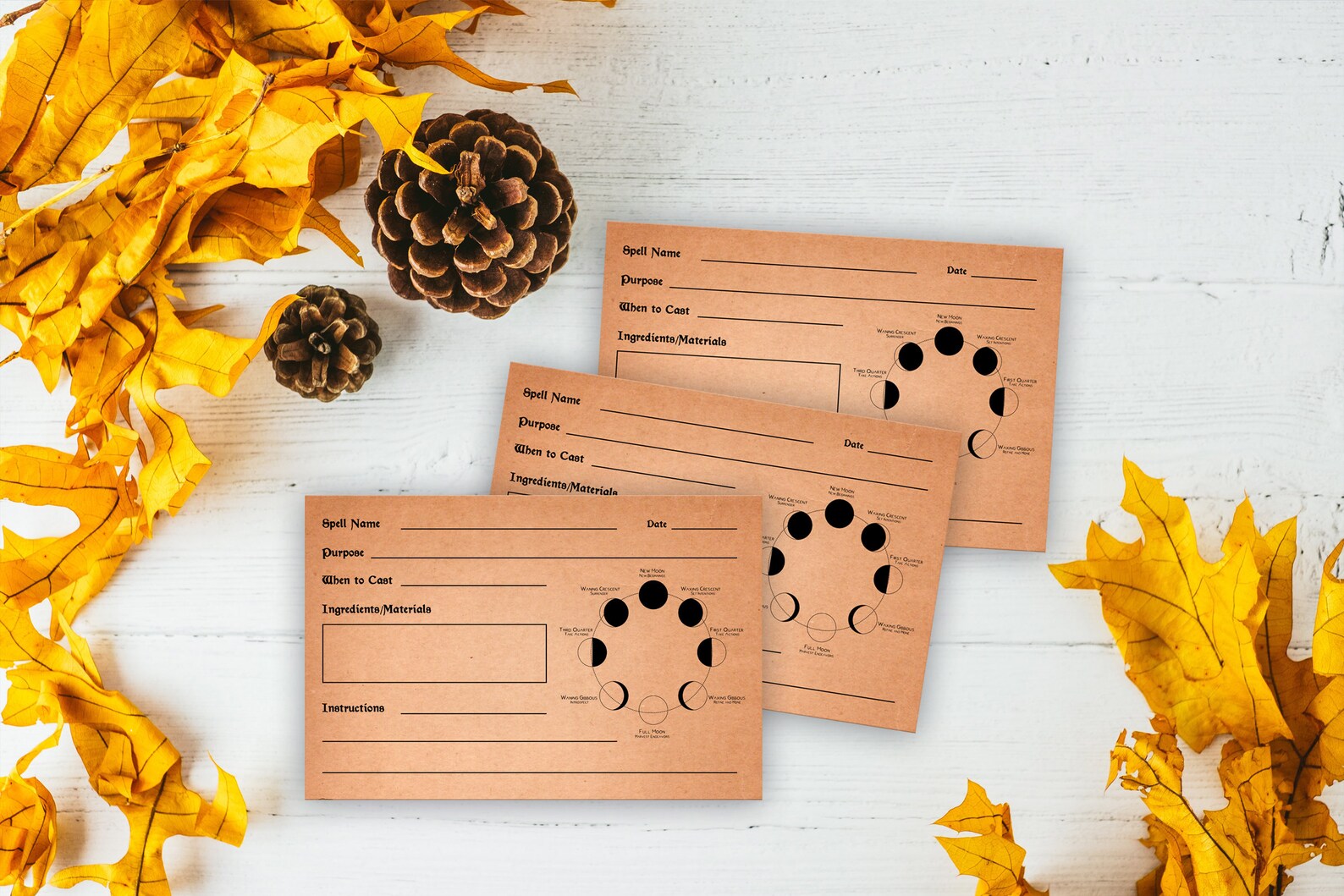 Witch Spell Cards Print Spell Cards Wicca Spell Cards - Etsy