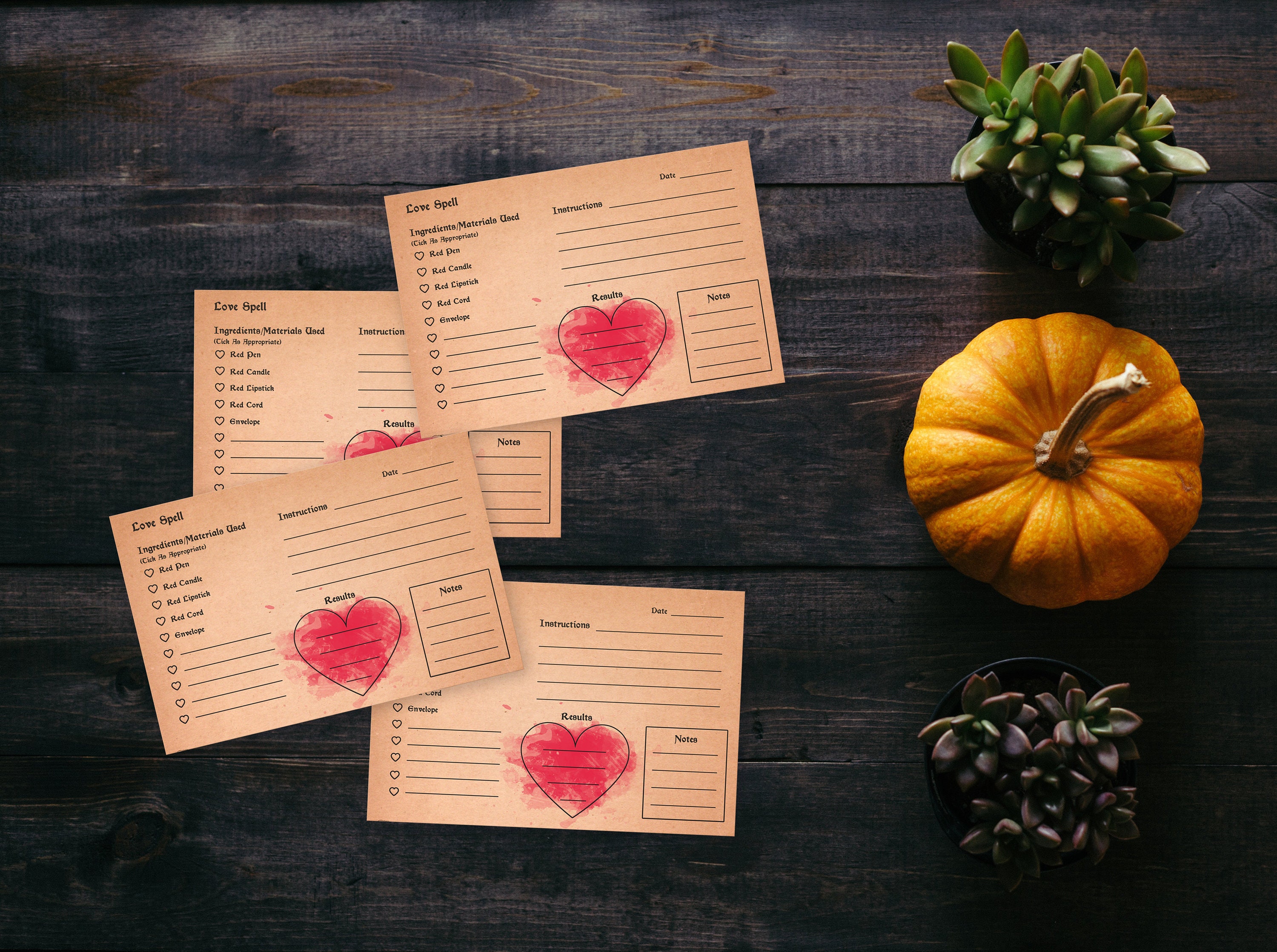 Love Spell Cards Printable PDF - for Love Spell Casting - Etsy