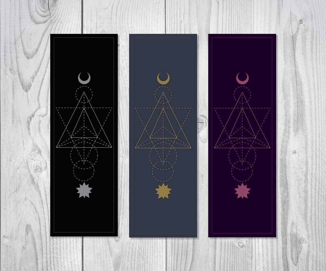 Minimal Geometric Illustrated Bookmarks Set of 6 Printable - Etsy