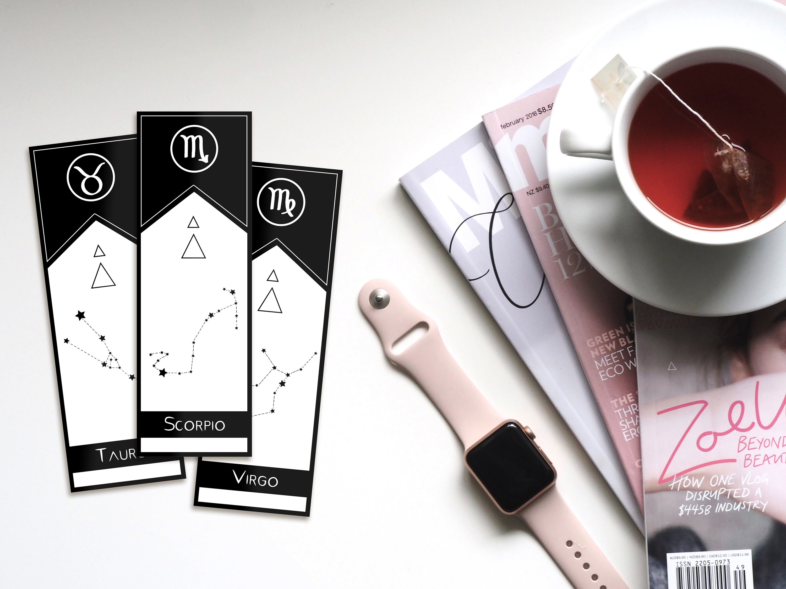 Zodiac Bookmark Set - Zodiac Star Signs Printable Bookmarks - Etsy